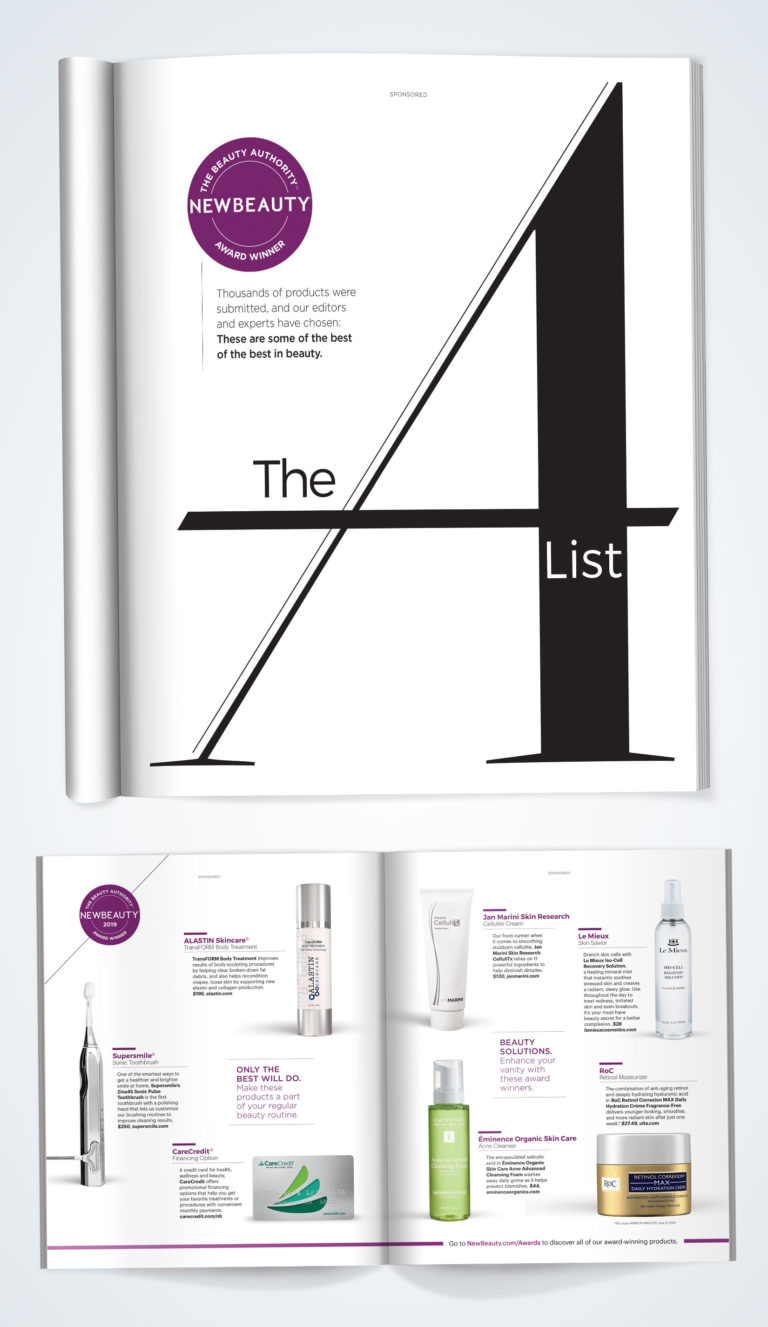 A-List Section for NewBeauty Magazine | Miche Ratto Art Direction & Design